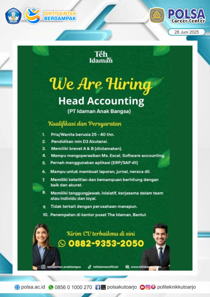 SUPRIONO, S.E., M.Si., Ak., C.FA RESMI DILANTIK SEBAGAI DIREKTUR POLSA